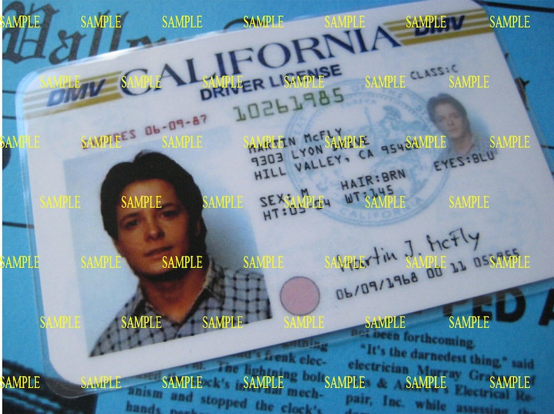 Back to the Future Marty Mcfly Drivers License Prop Cosplay Novelty - Etsy