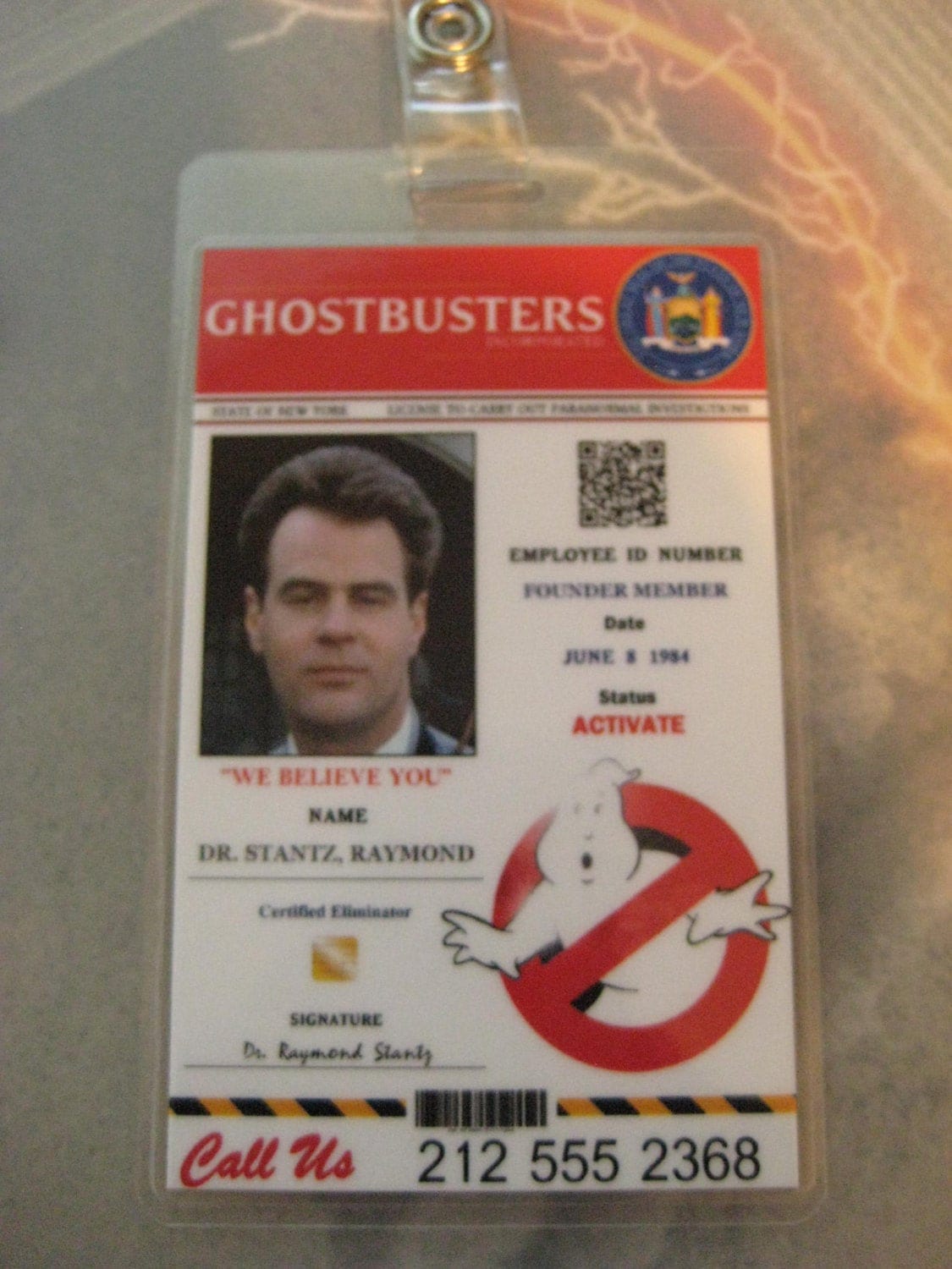Ghostbusters 1984 Raymond Stantz I.D. Badge B3G1F | Etsy