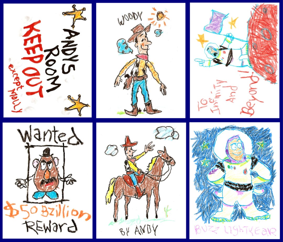 Toy Story Andy's Room Drawings Collector's Prints ( Set of 6 ) - Etsy UK