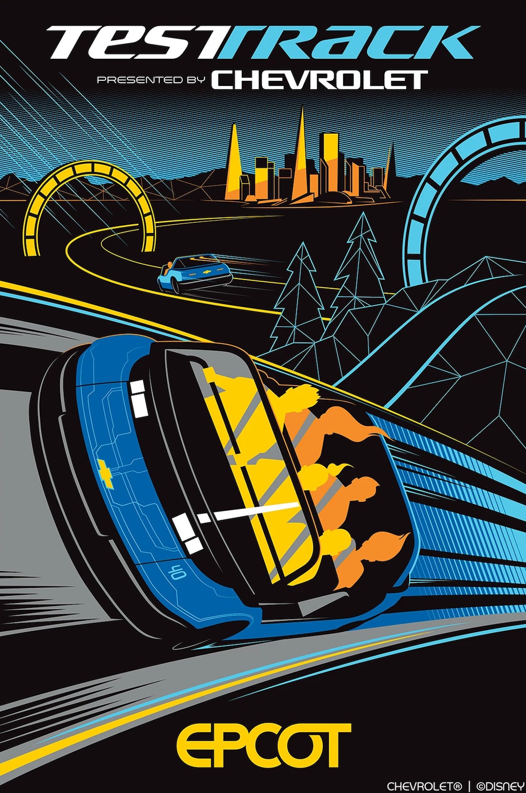 Epcot Test Track ( 11" X 16" ) Collector's Poster Print B2G2F - Etsy
