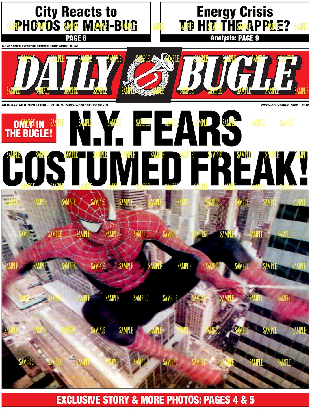 Spiderman Daily Bugle ( 11" X 15'' ) Front Page Poster Print ( T1 ...