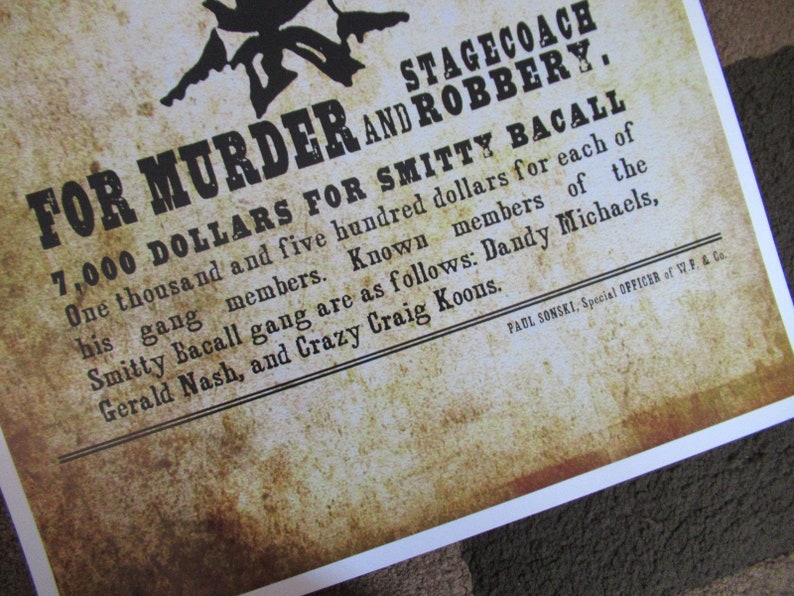 Django Unchained 11 x 17 Smitty Bacall quería - Etsy España