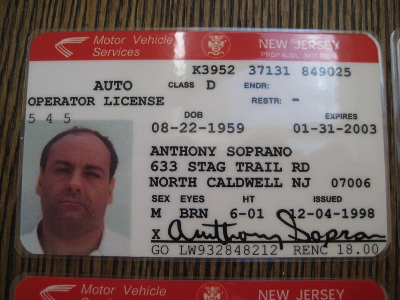The Sopranos Prop Driver License's Set of Four NOT | Etsy