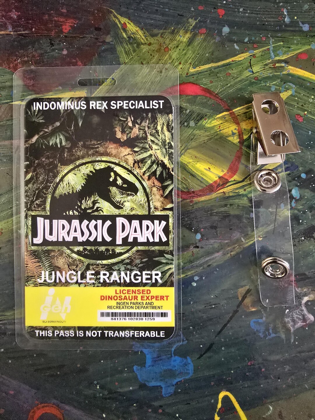 Jurassic Park Custom Made Indominus Rex Specialist I.D. Badge Prop ...