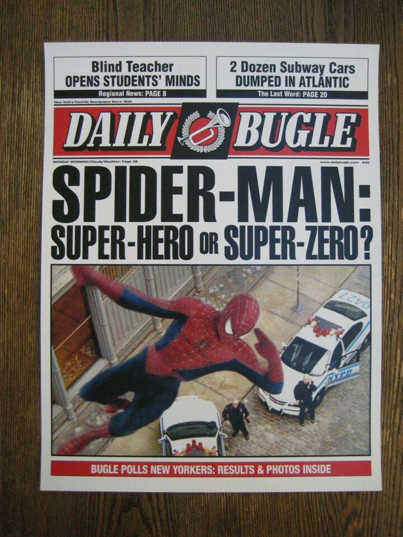Spiderman Daily Bugle ( 11" X 15'' ) Front Page Poster Print ( T2 ) - Etsy