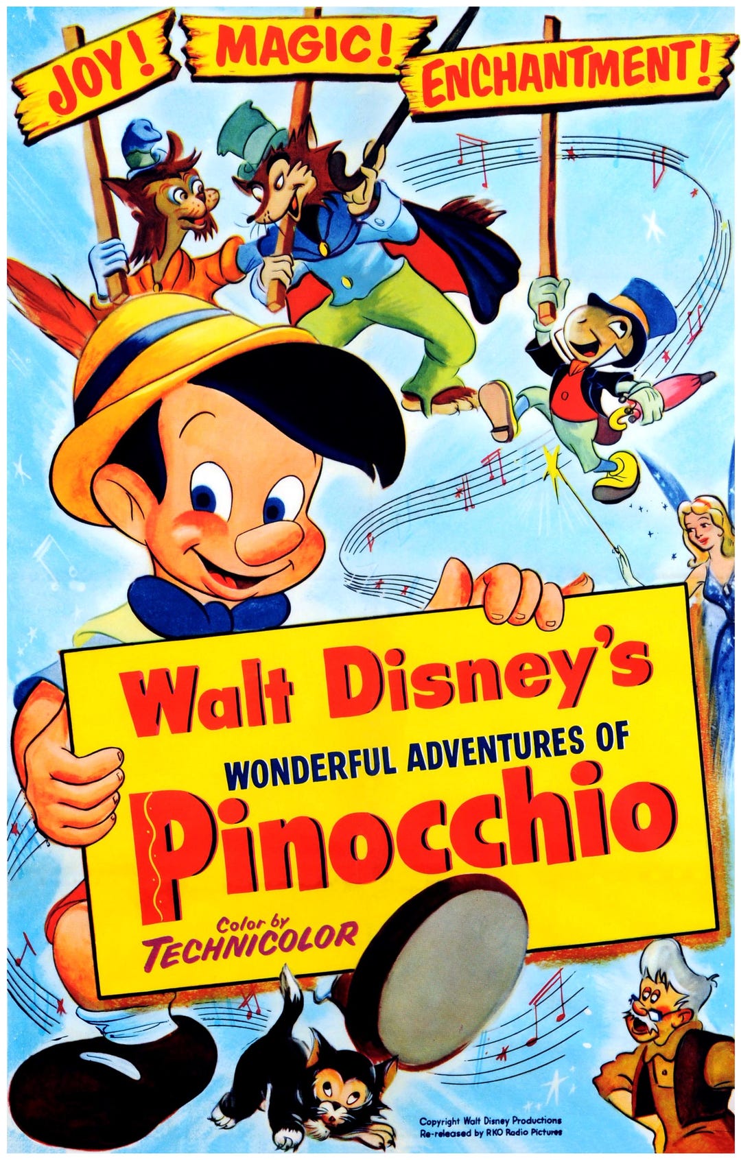 Vintage Disney ( Pinocchio ) 11" X 17" Collector's Poster Print B2G2F ...