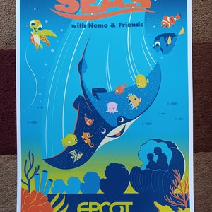 Disney EPCOT the Seas With Nemo and Friends 11 X 16 Collector's Poster ...