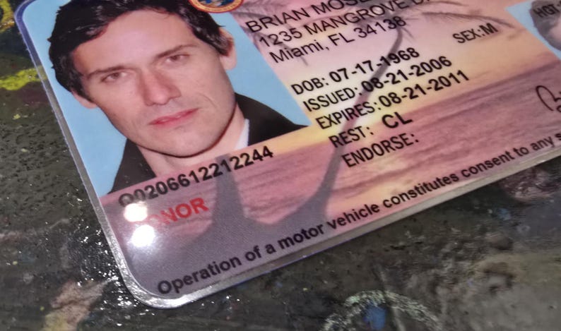 Dexter TV Series Brian Moser Ice Truck Killer Driver's License Cosplay ...