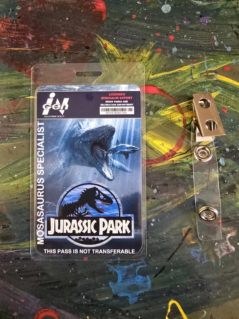 Jurassic Park Custom Made Mosasaurus Specialist I.D. Badge Prop Cosplay ...