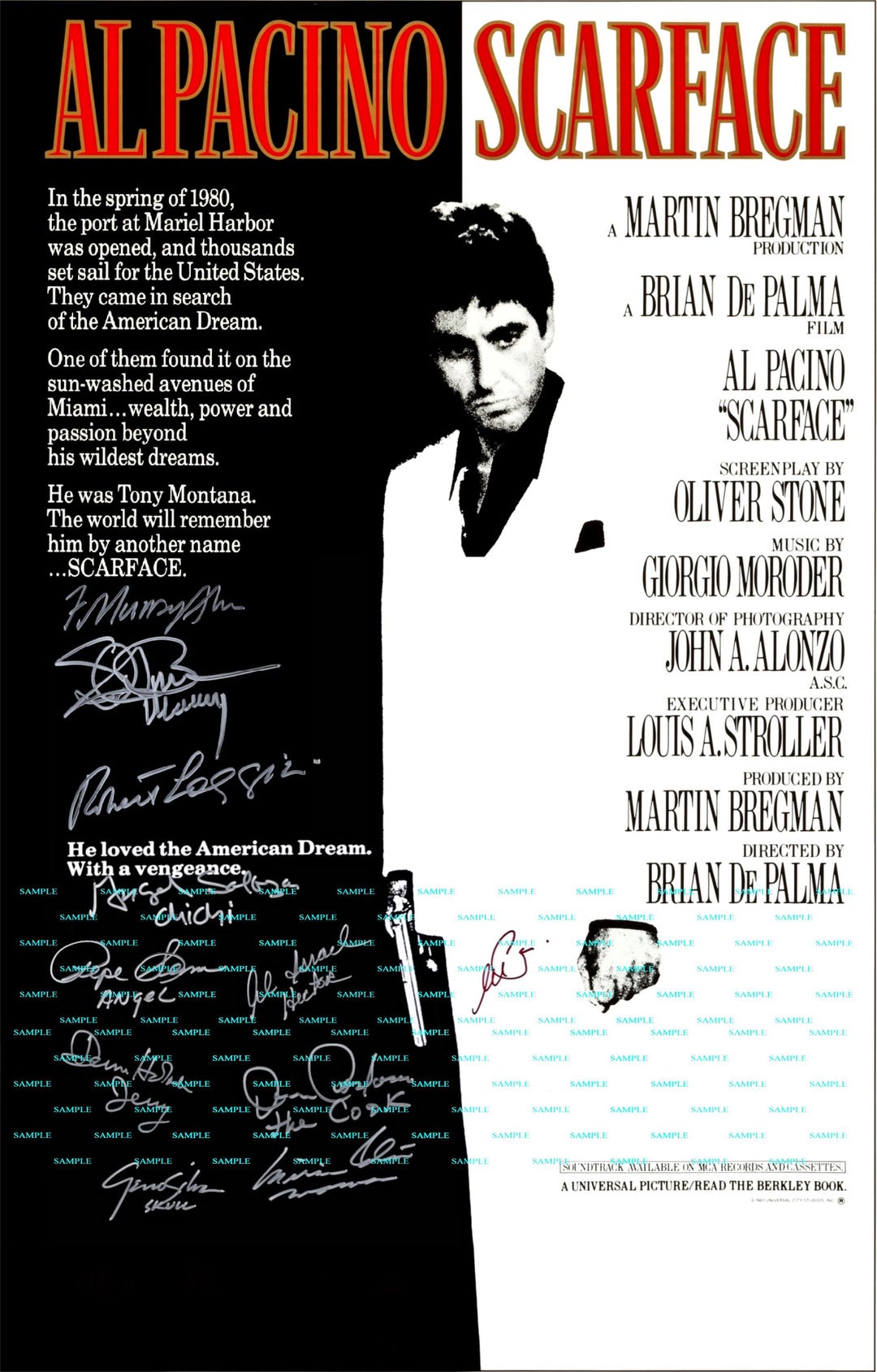 Scarface 11" X 17" Movie Collector's Poster Print ( Signed by Cast ) - Etsy