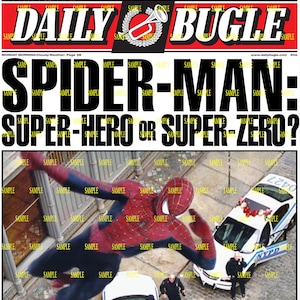 Spider-man Daily Bugle Newspaper Posters Set of 4, Sam Raimi Movie Prop ...