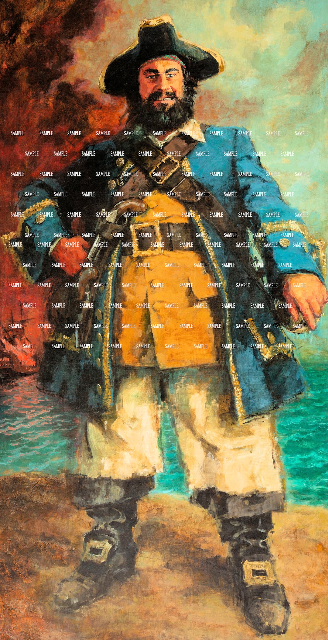 Disney Blackbeard's Ghost Painting Prop ( 11" X 17" ) Collector's ...