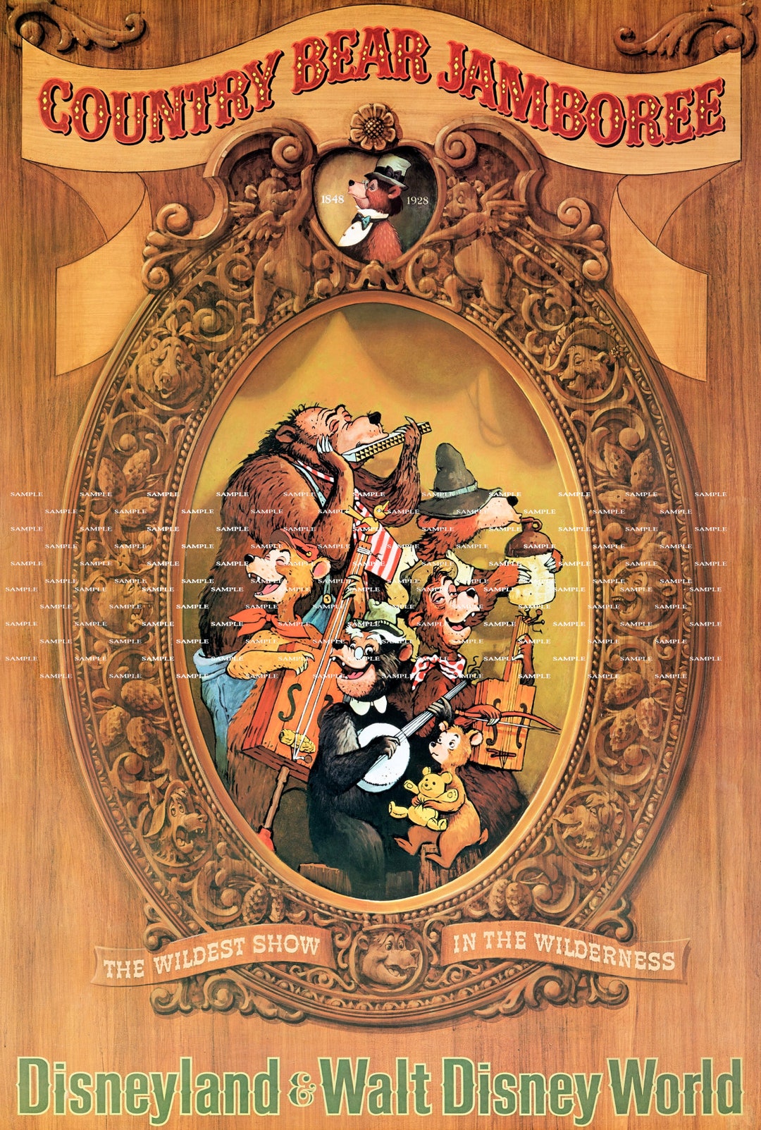 Vintage Disney ( Country Bear Jamboree ) Collector's Poster Print B2G2F ...