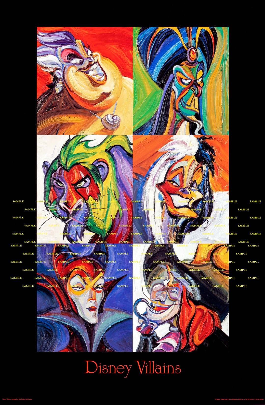 Disney Villains 11" X 17" Collector's Poster Print B2G2F - Etsy