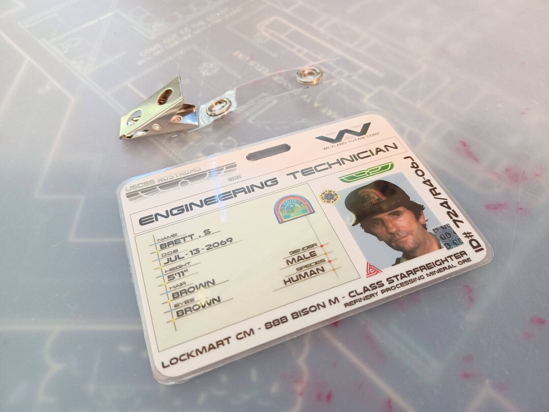 Alien custom Made I.D. Badge Brett USCSS Nostromo Cosplay Novelty - Etsy