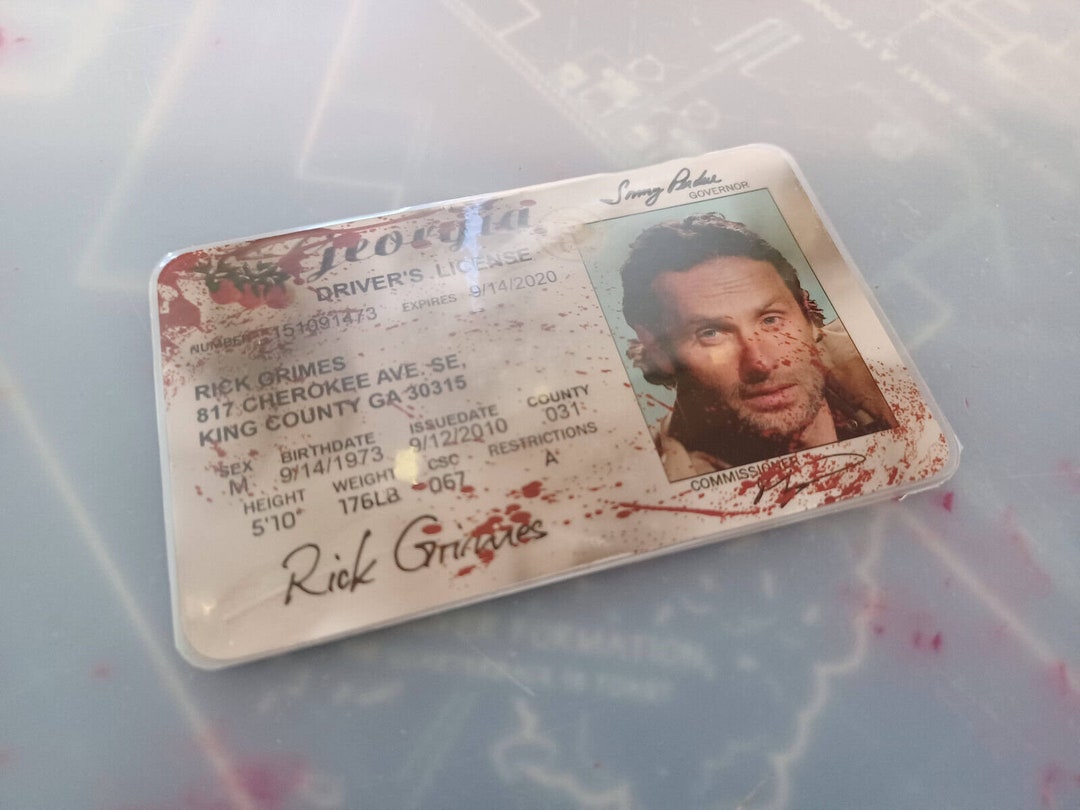 The Walking Dead Rick Grimes Driver's License Prop Cosplay Novelty - Etsy