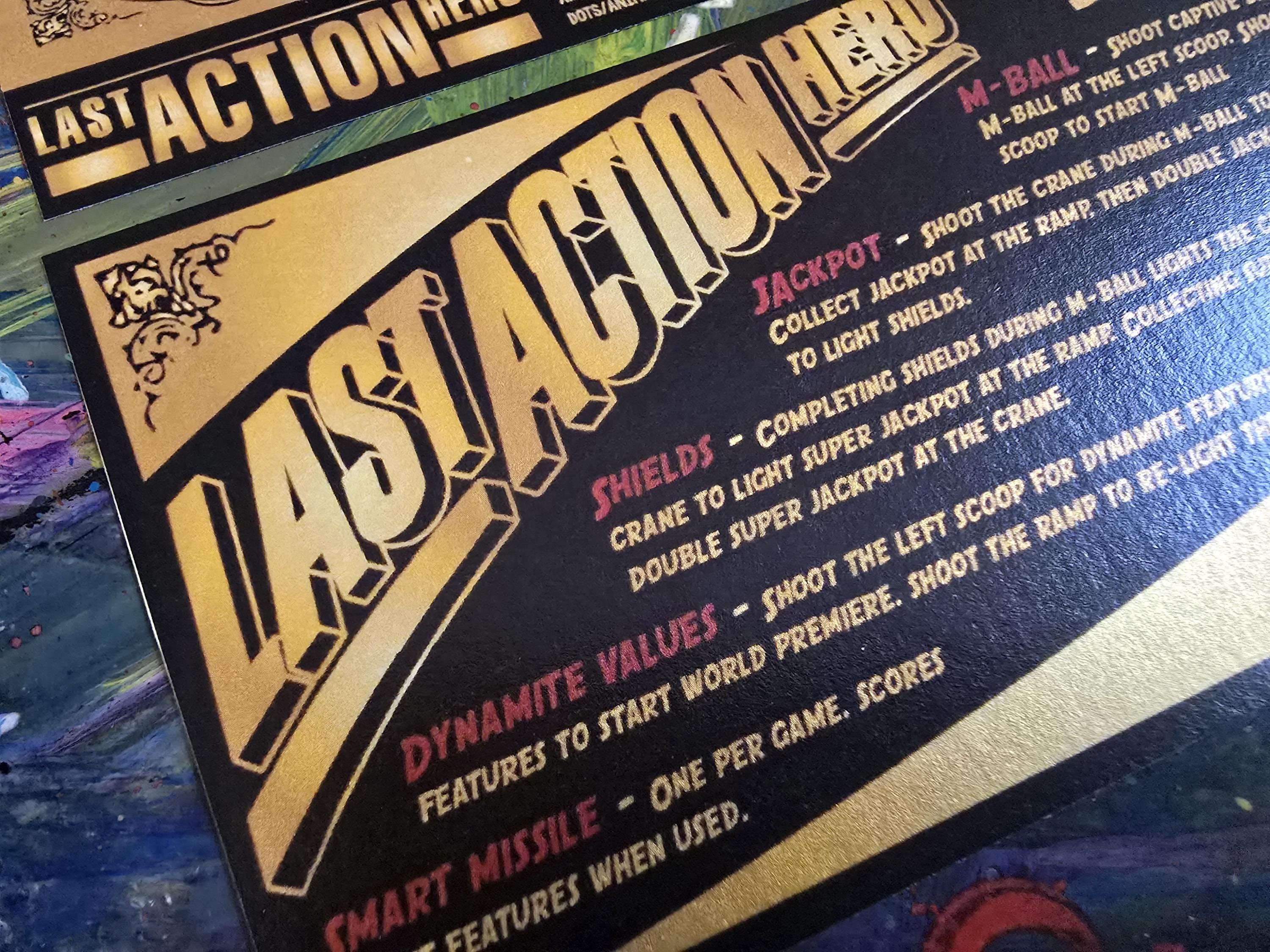 The Last Action Hero Pinball Machine Instruction Cards Apron Cards - Etsy