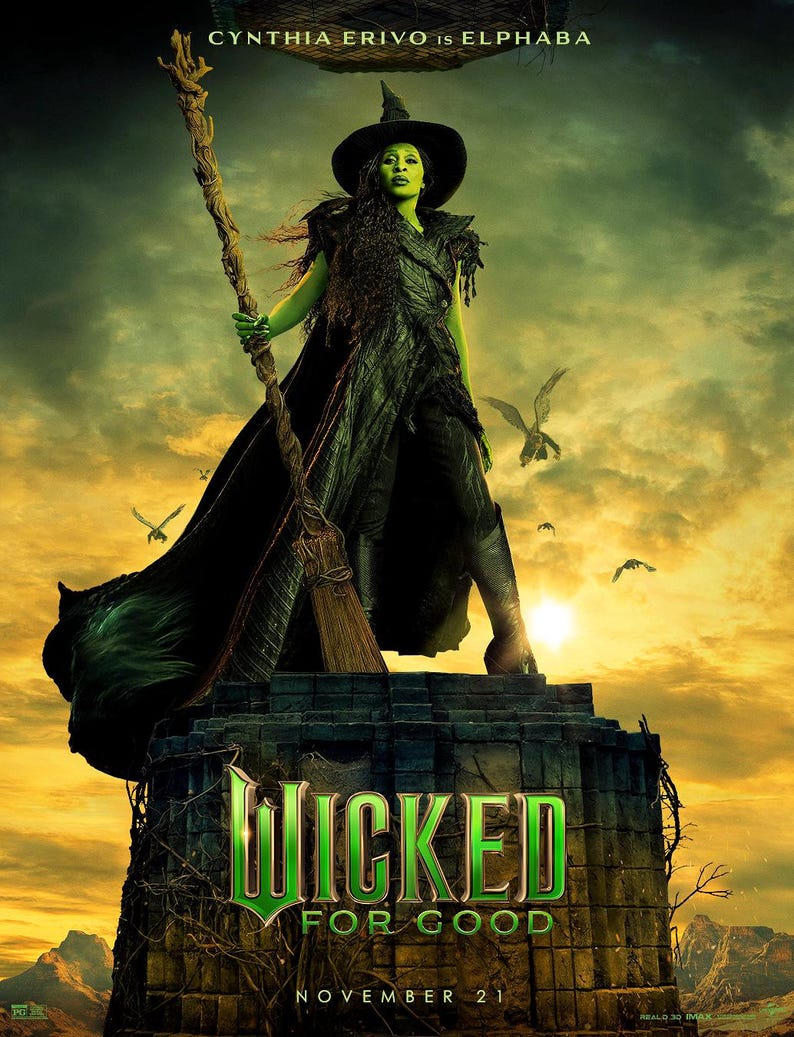 Wicked for Good 11" X 14.5" Collector's Movie Poster ( T7 ) B2G1F - Etsy
