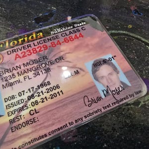 Dexter TV Series Brian Moser Ice Truck Killer Driver's License Cosplay ...