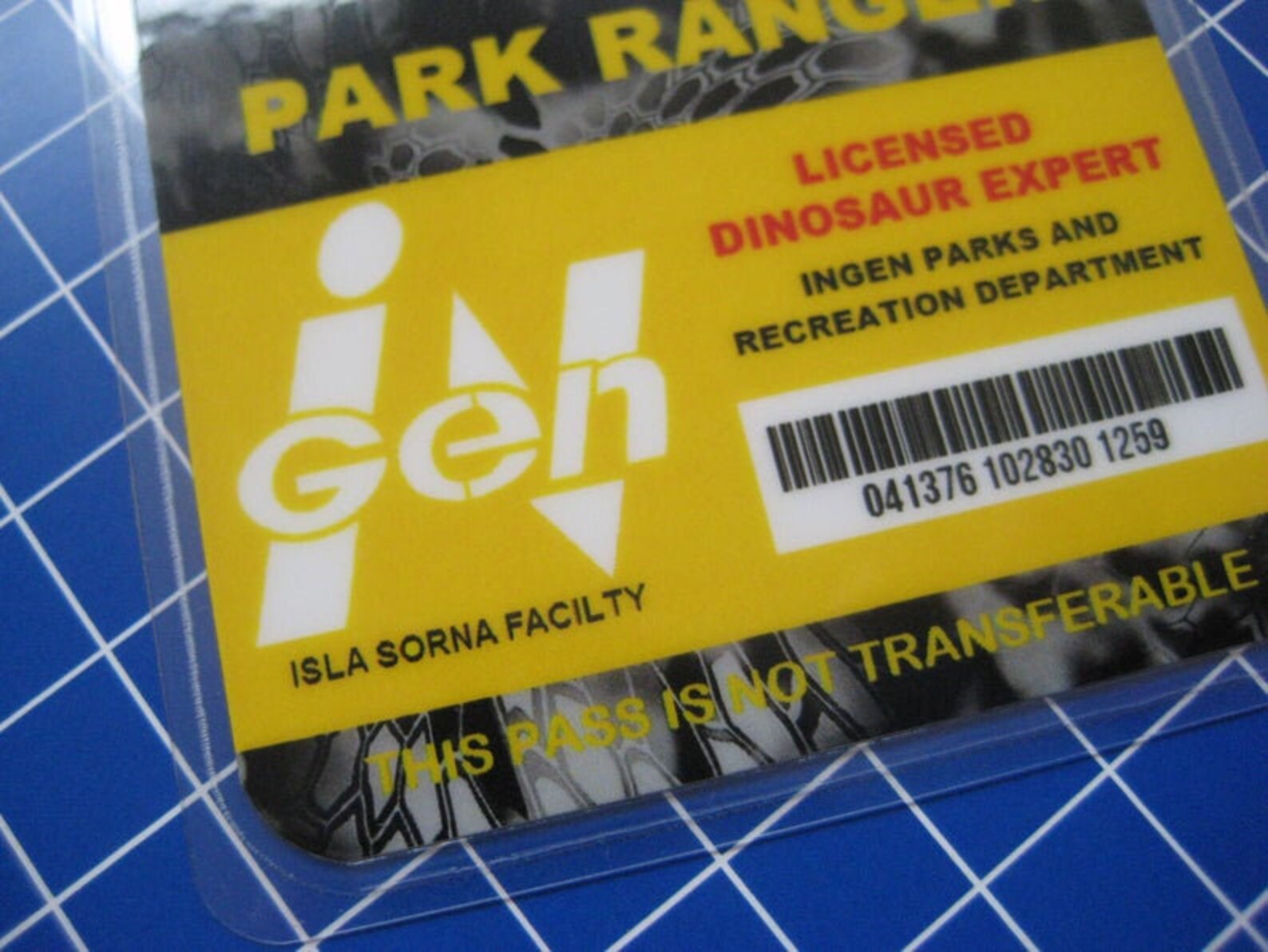Jurassic Park Park Ranger Prop I.D. Badge T2 B3G1F - Etsy