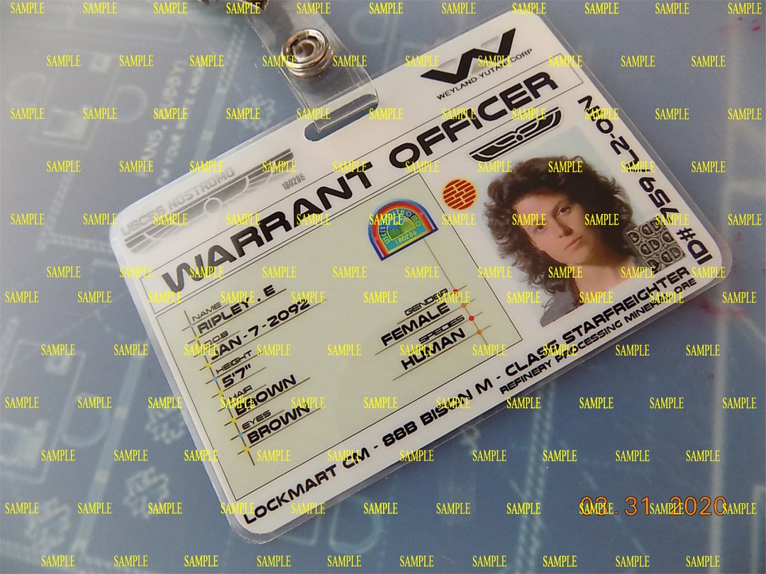 Alien custom Made I.D. Badge Ripley . E USCSS Nostromo - Etsy