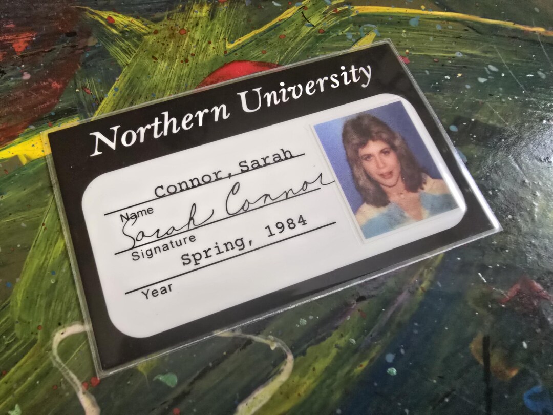 The Terminator Sarah Connor Student University I.D. Card Prop Cosplay ...