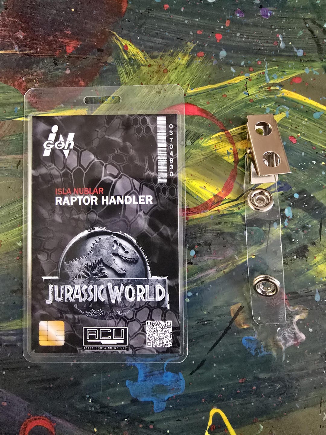 Jurassic Park Custom Made Raptor Handler I.D. Badge Prop Cosplay ...