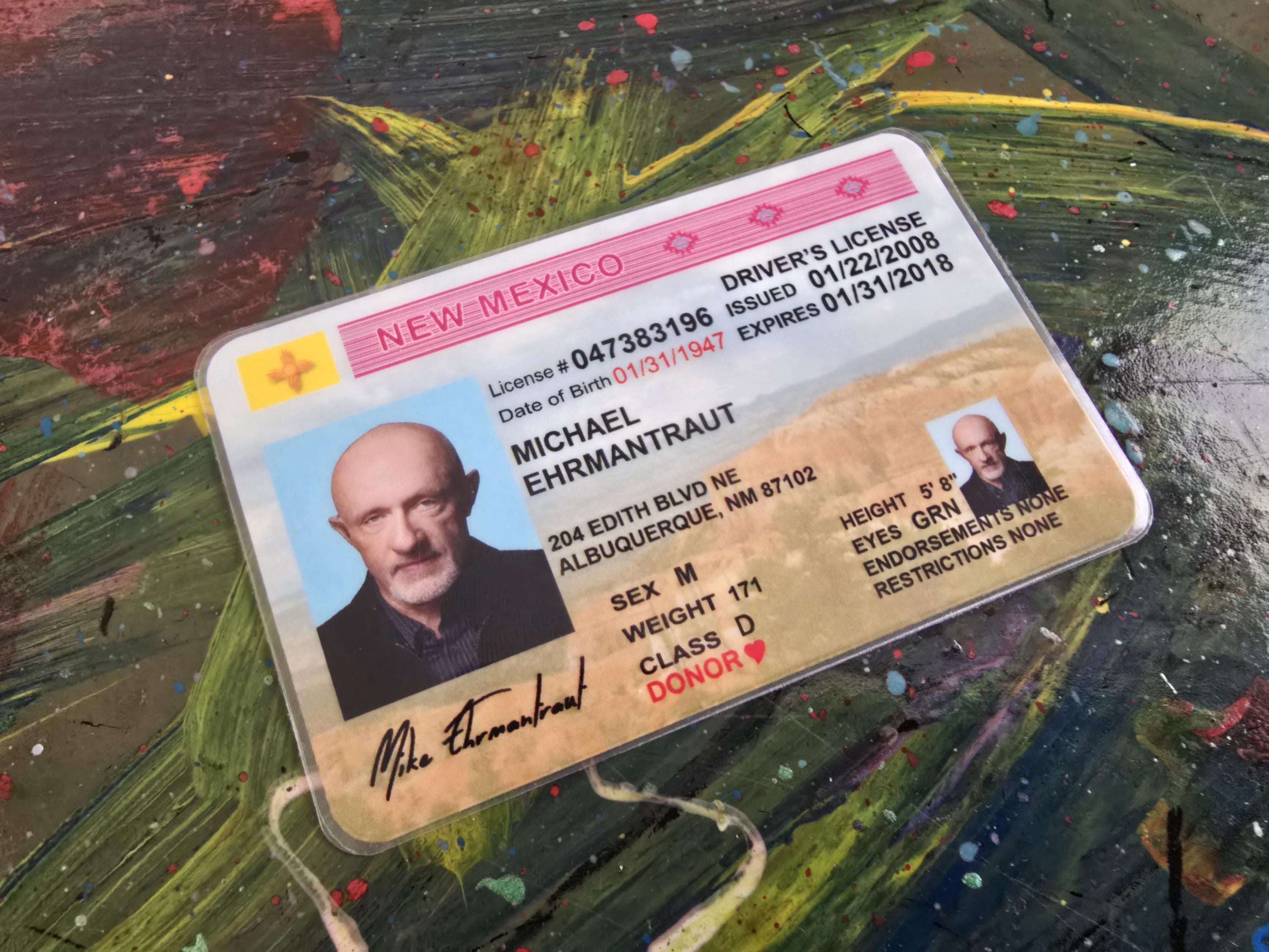 Breaking Bad Mike Ehrmantraut Drivers License Prop Cosplay Novelty - Etsy