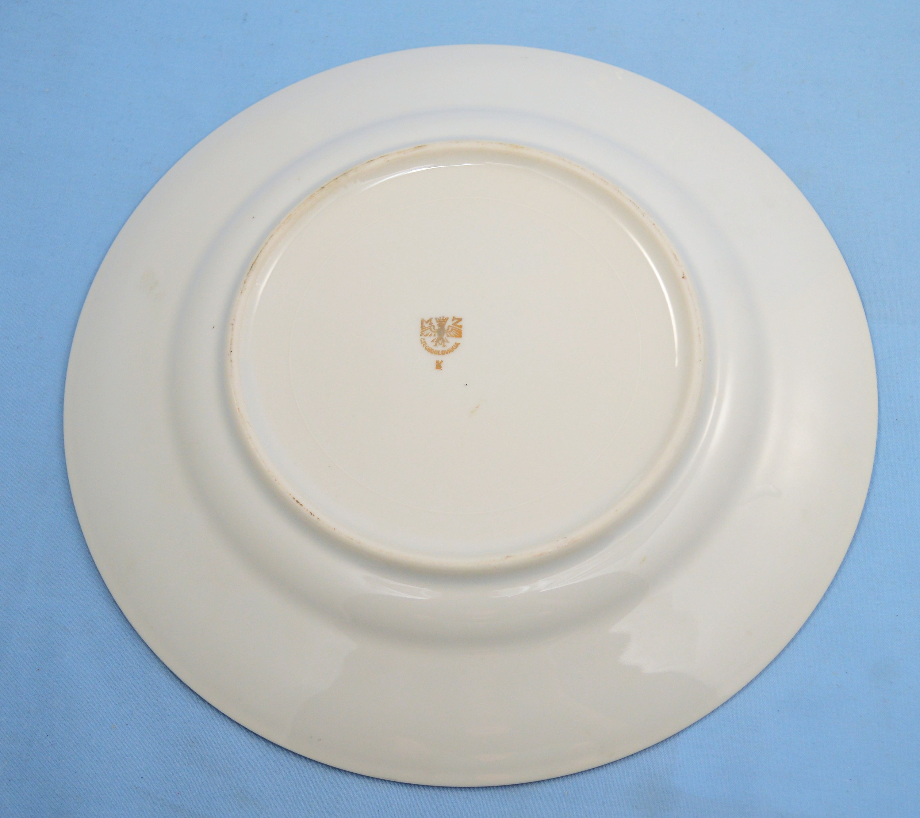 Vintage Porcelain Plate M.Z. Czechoslovakia Figural Scene - Etsy