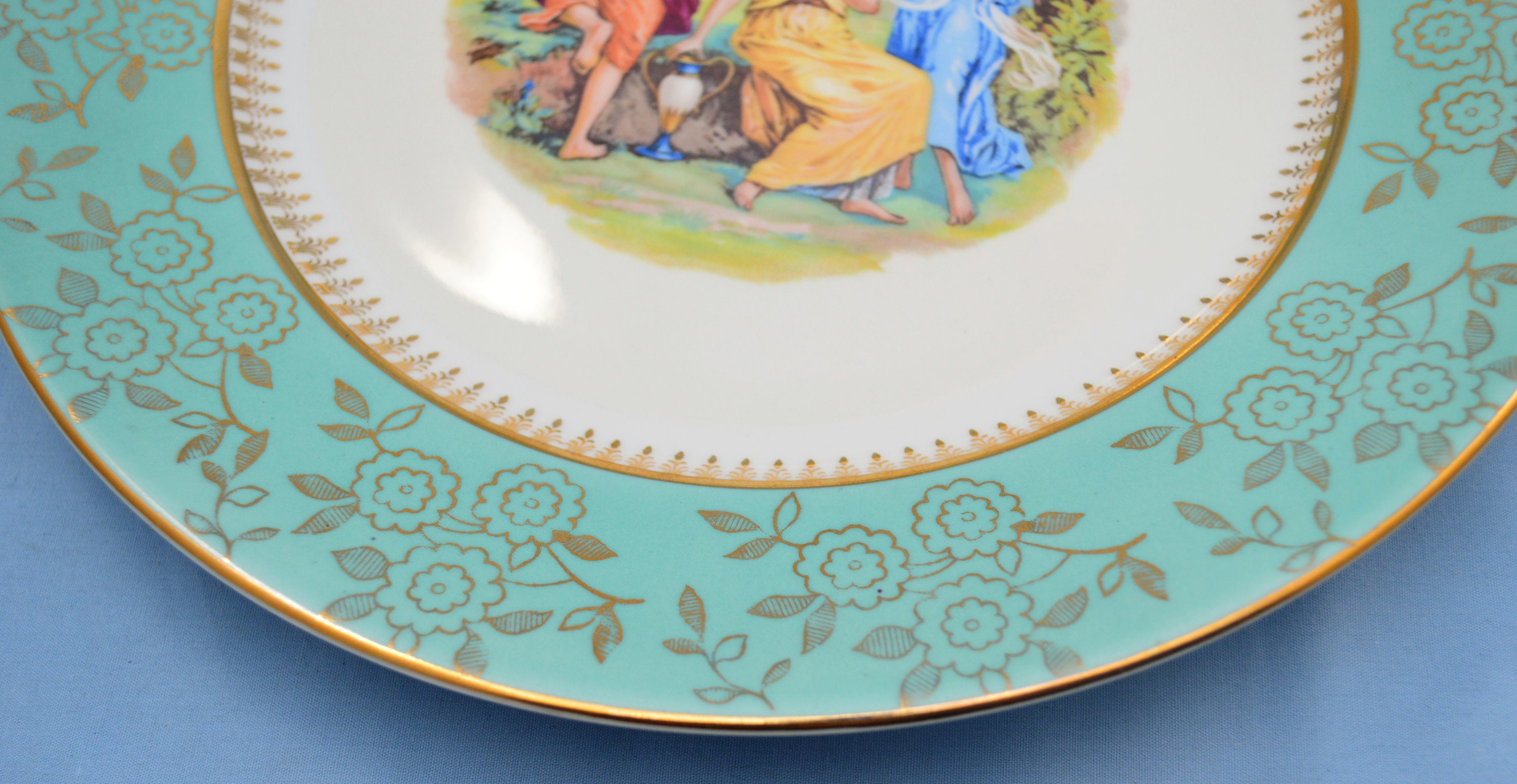 Vintage Porcelain Plate M.Z. Czechoslovakia Figural Scene Mythical - Etsy