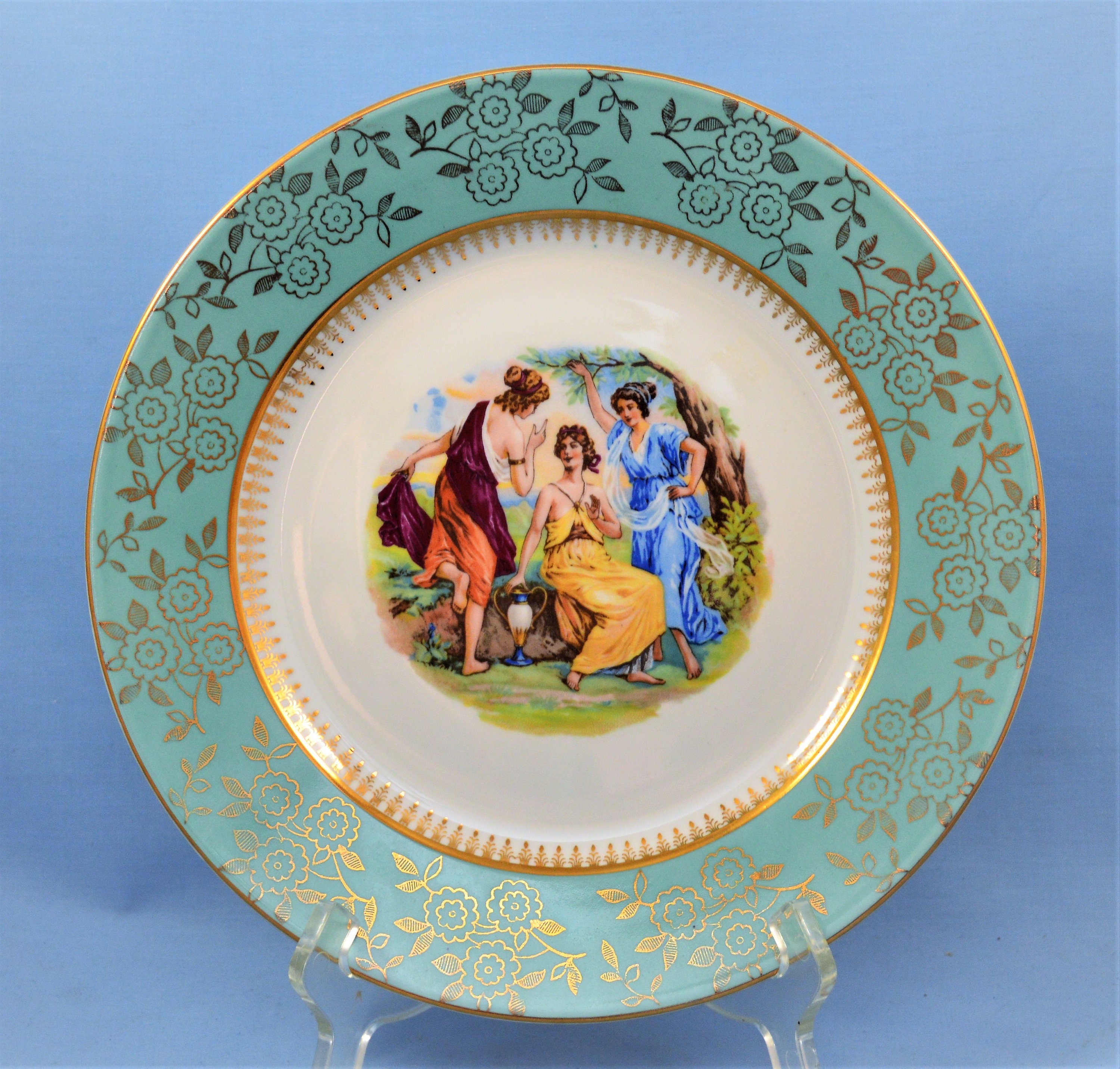 Vintage Porcelain Plate M.Z. Czechoslovakia Figural Scene Mythical - Etsy