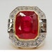 Amazing Red Ruby Men's Ring With Diamonds, 22K Gold Men Ring, Groomsman ...