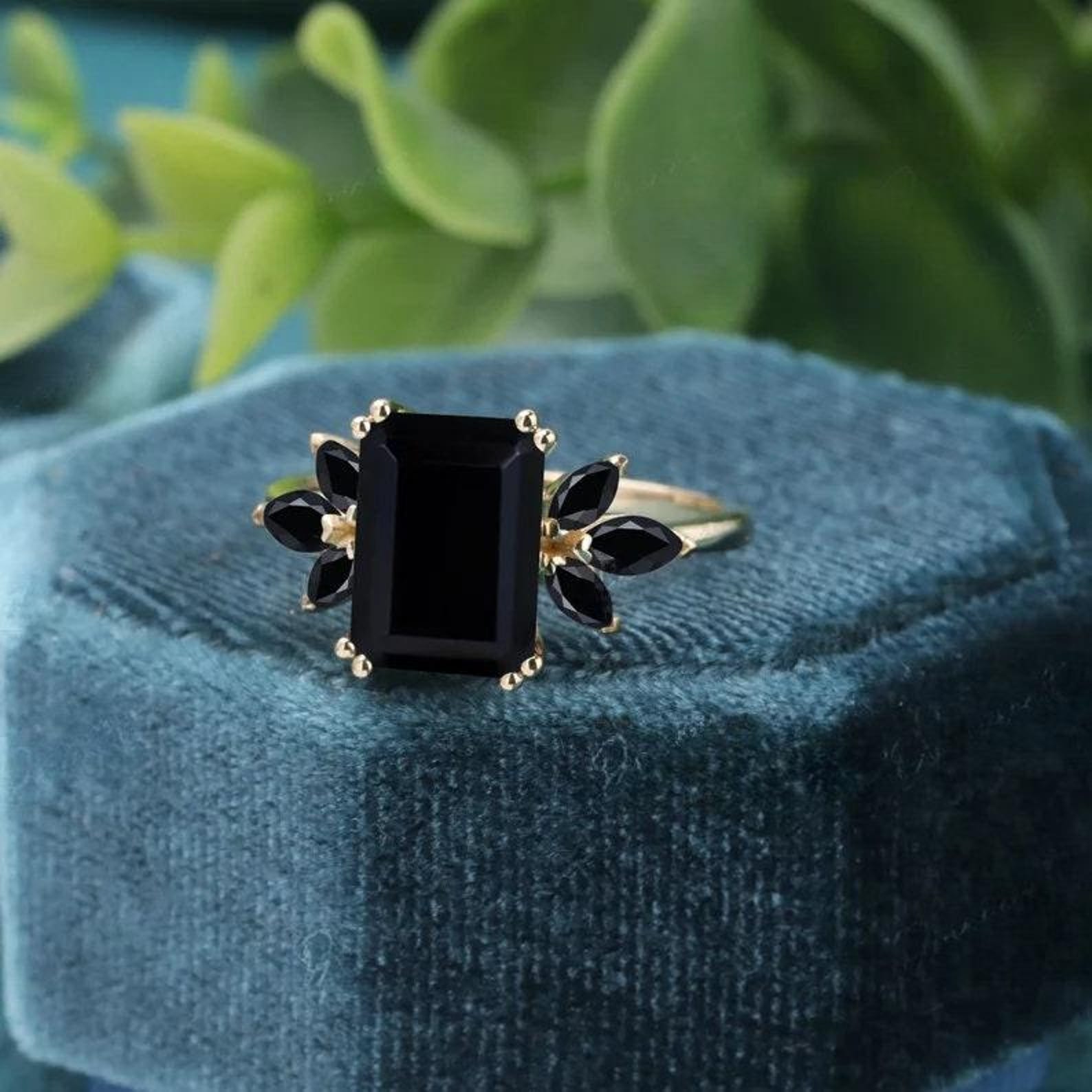 Black Onyx Ring for Engagement A Quality Black Onyx Gemstone Ring Black ...