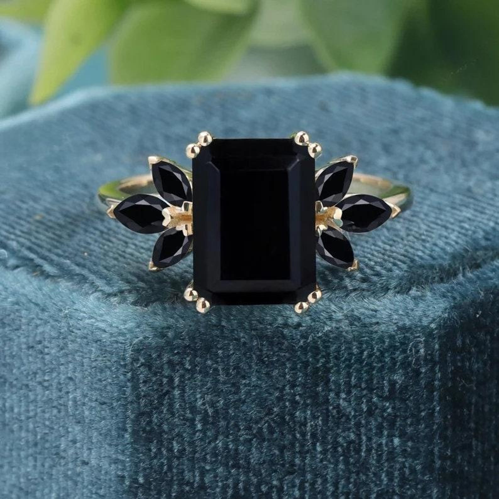Black Onyx Ring for Engagement A Quality Black Onyx Gemstone Ring Black ...