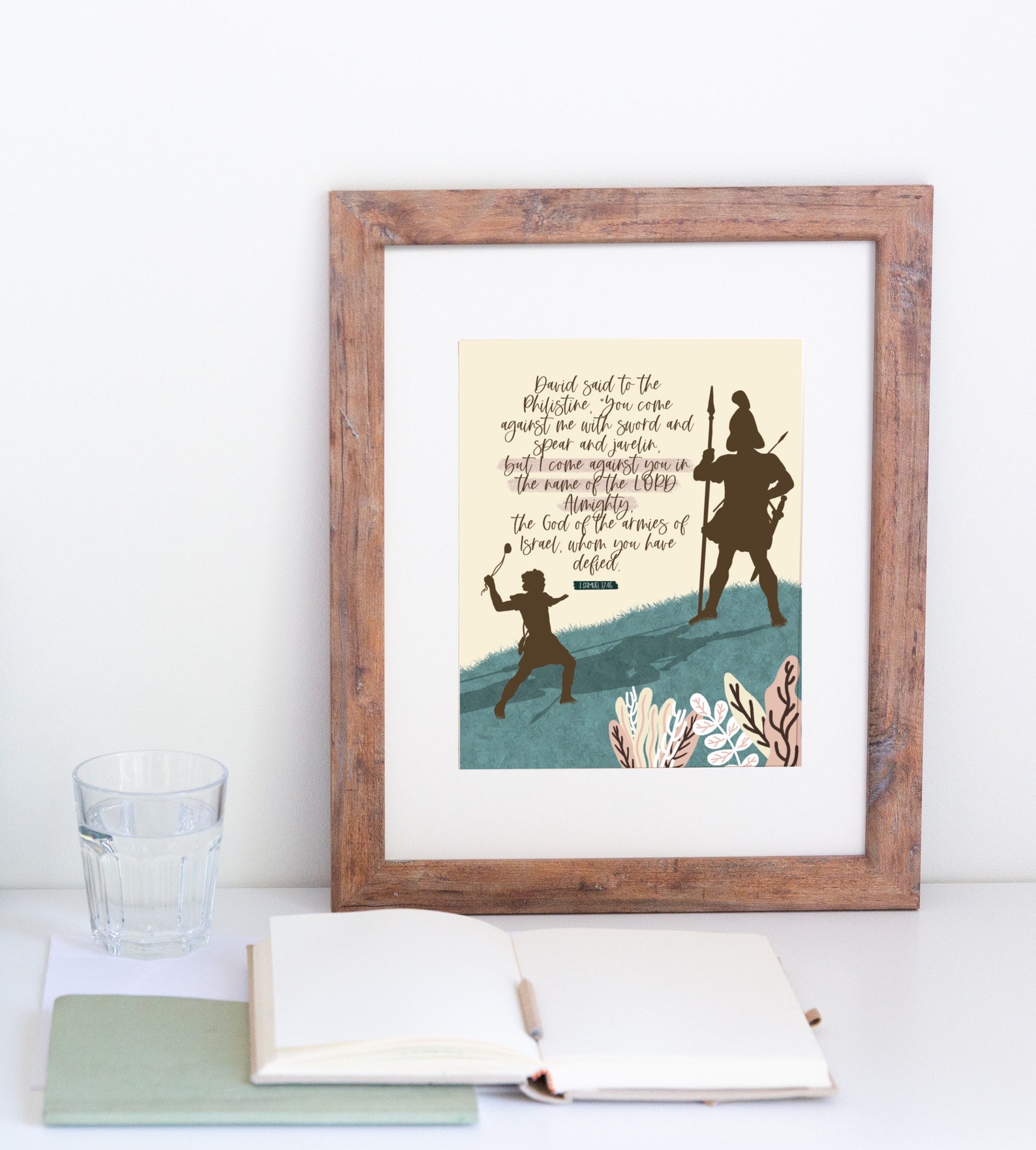 David and Goliath Wall Art Decor Printable Christian Home Decoration ...