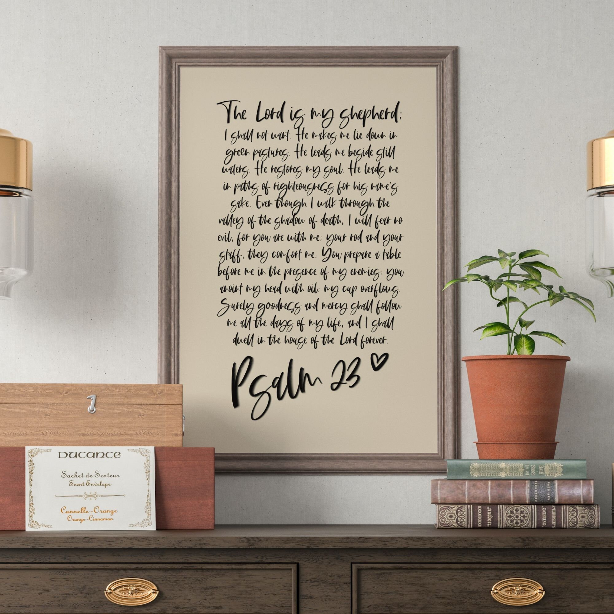 Psalm 23 Wall Art Digital Download the Lord is My Shepherd Biblical Art ...