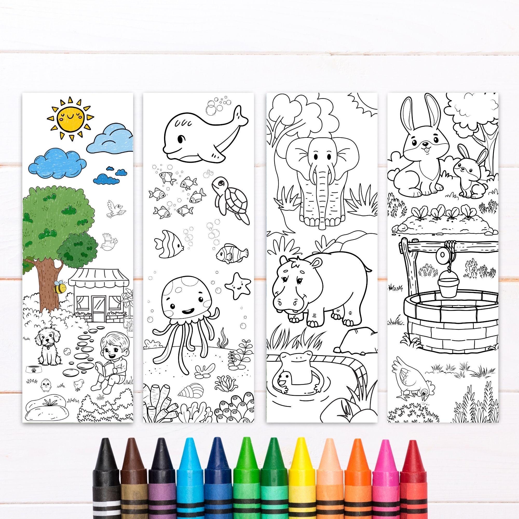 Kids Coloring Bookmarks for Reading, Color Your Own Bookmark Activity ...