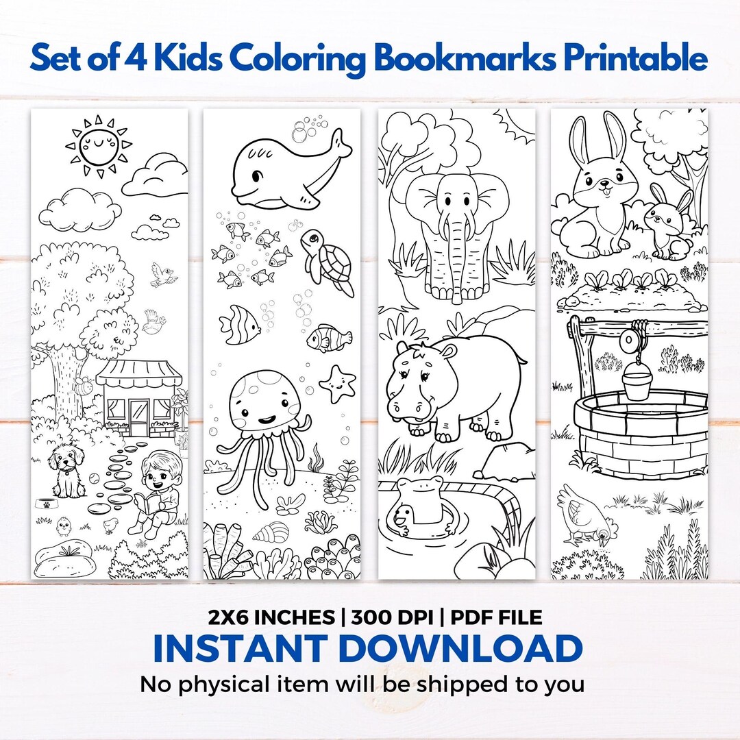 Kids Coloring Bookmarks for Reading, Color Your Own Bookmark Activity ...