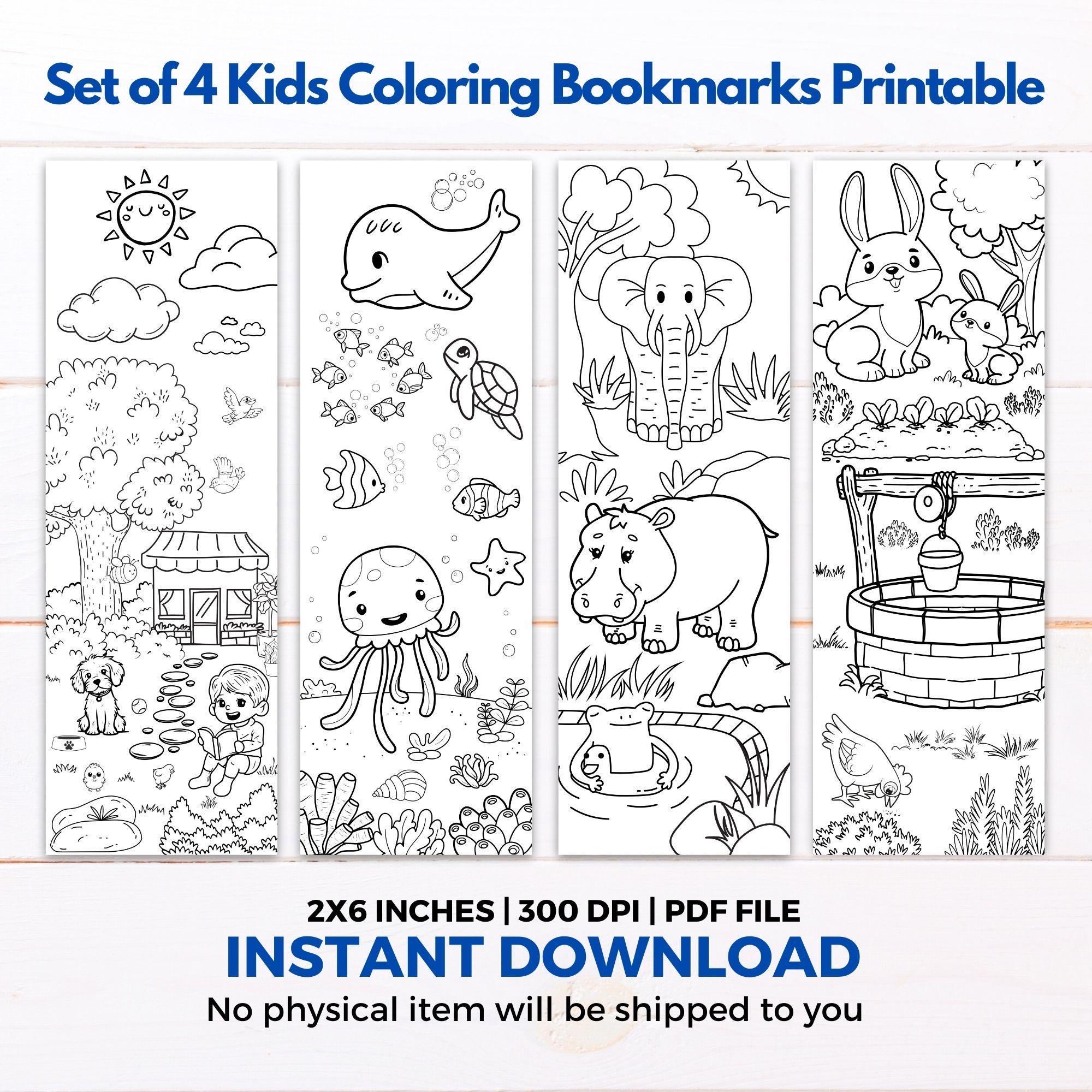 Kids Coloring Bookmarks for Reading, Color Your Own Bookmark Activity ...