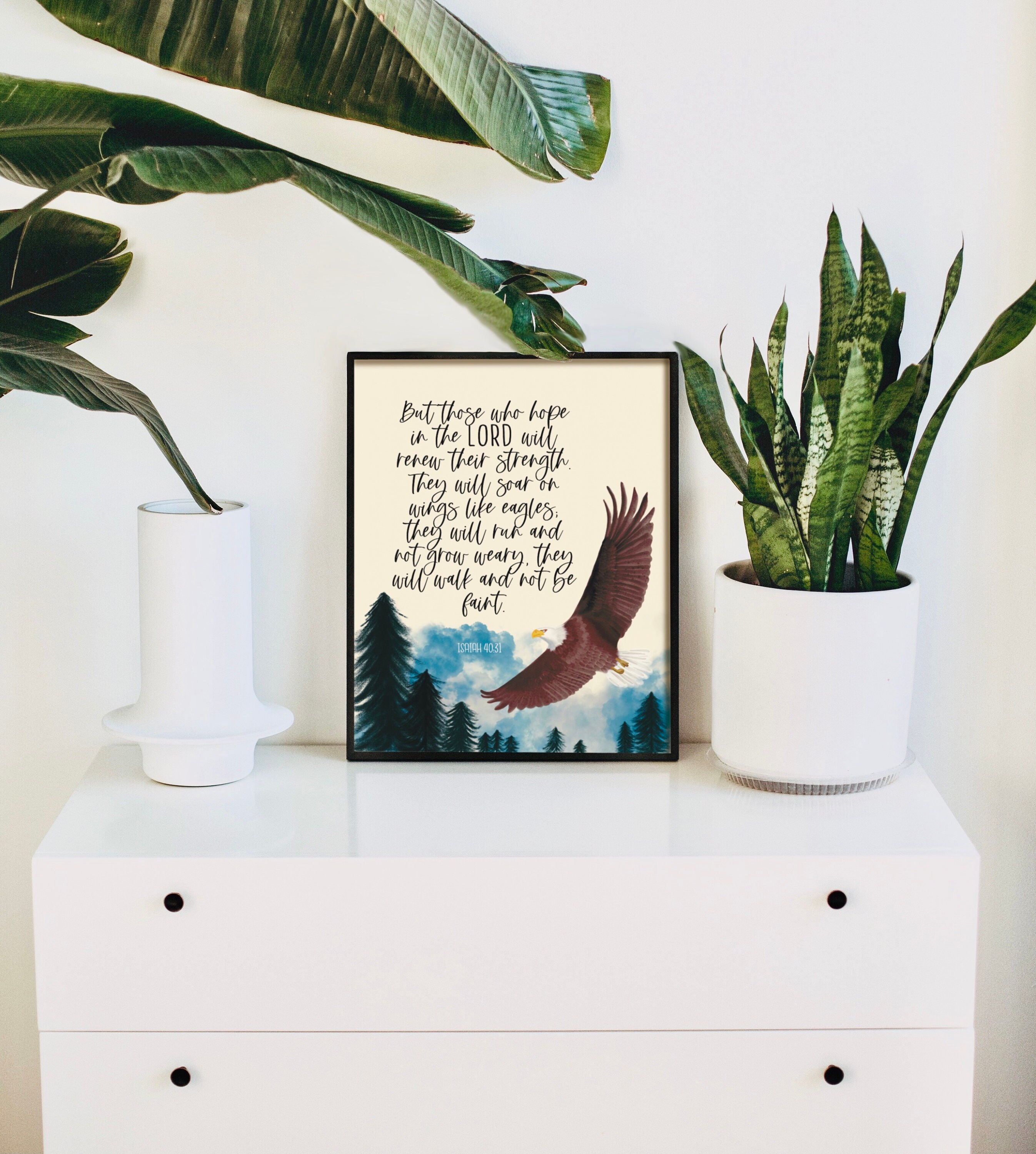 Isaiah 40:31 Bible Verse Calligraphy Scripture Wall Art Prints ...