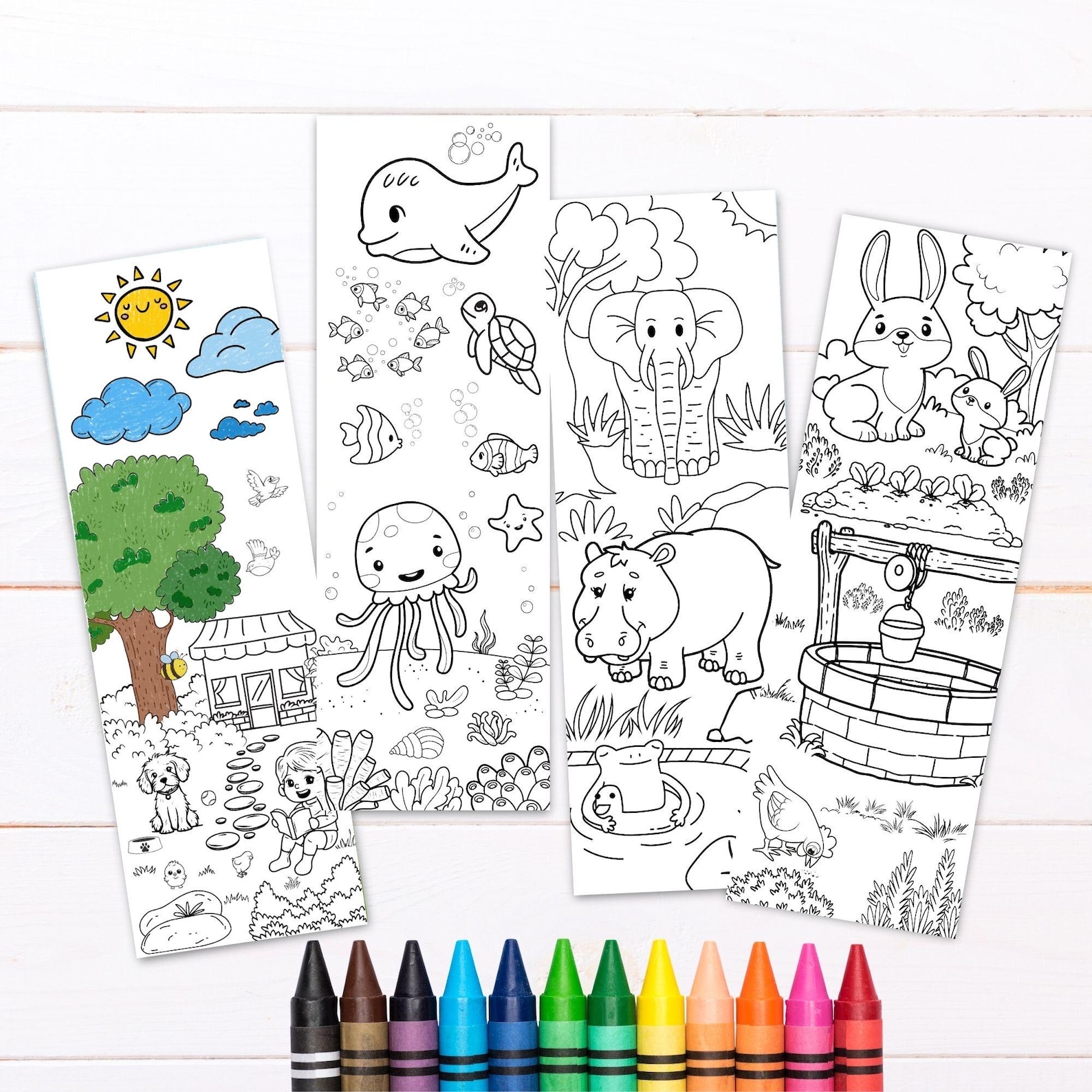 Kids Coloring Bookmarks for Reading, Color Your Own Bookmark Activity ...
