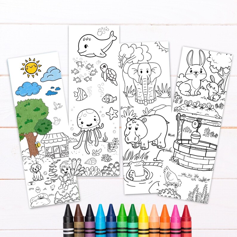 Kids Coloring Bookmarks for Reading, Color Your Own Bookmark Activity ...