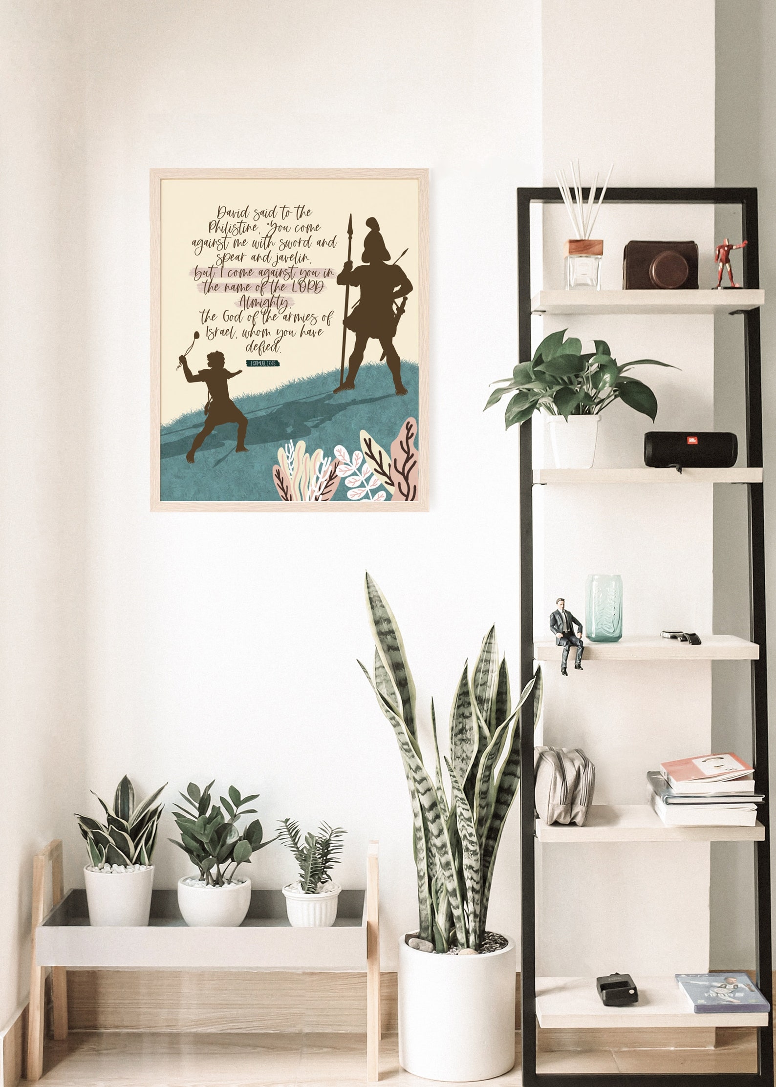 David and Goliath Wall Art Decor Printable Christian Home Decoration ...