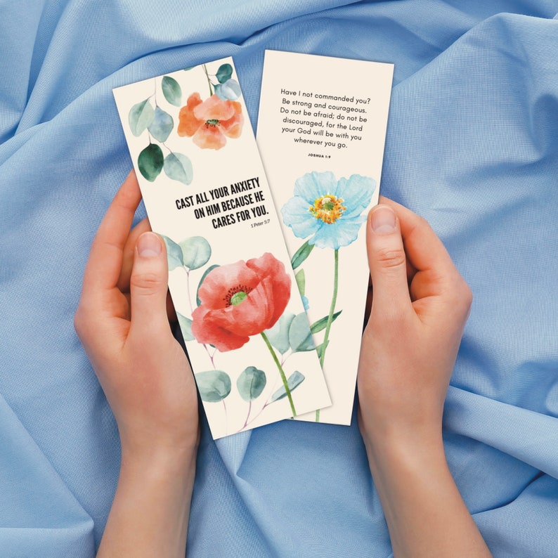Printable Bible Verse Bookmark Set, Watercolor Bookmark Bundle, PDF ...