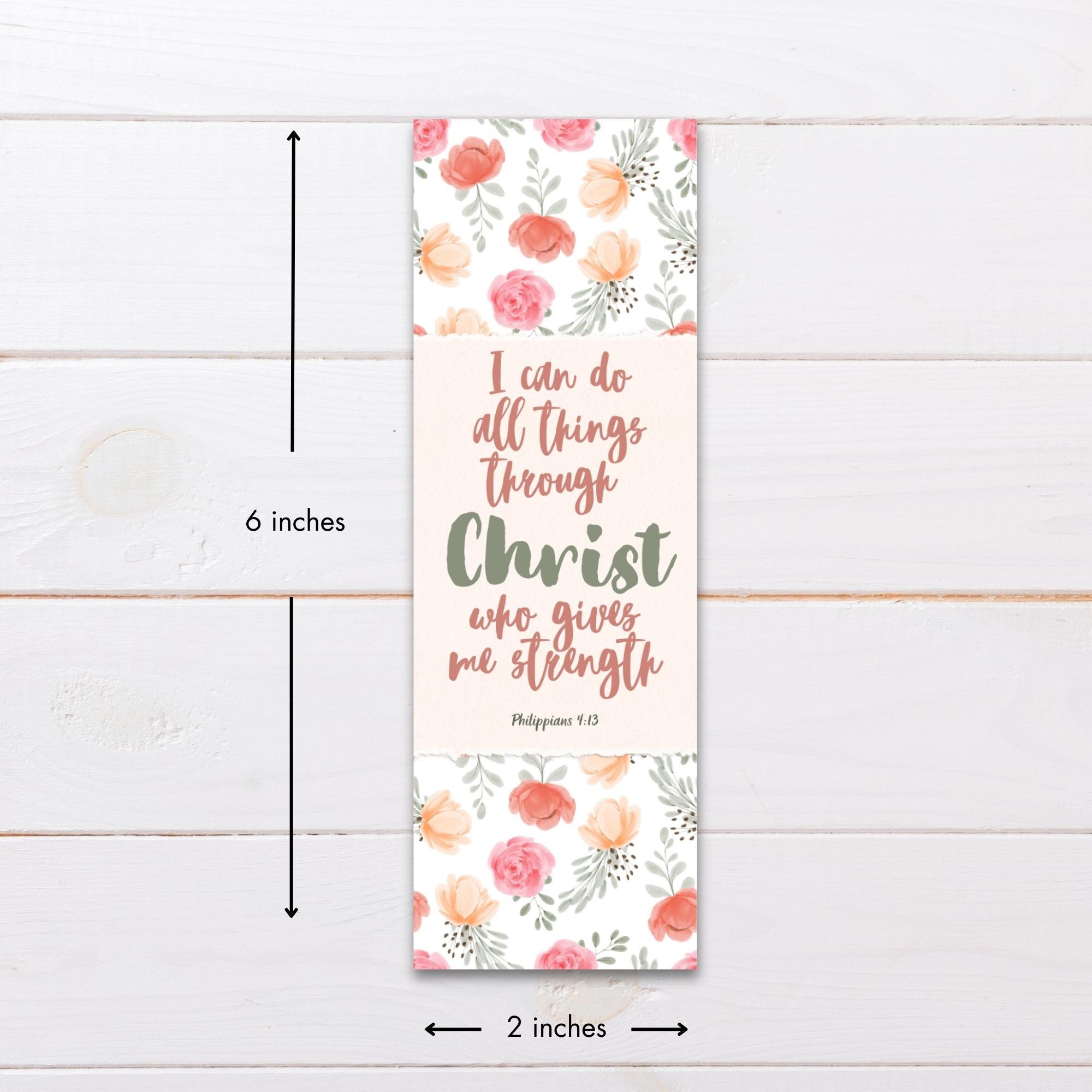 Printable Bible Verse Watercolor Flower Bookmark Set, Christian Quote ...