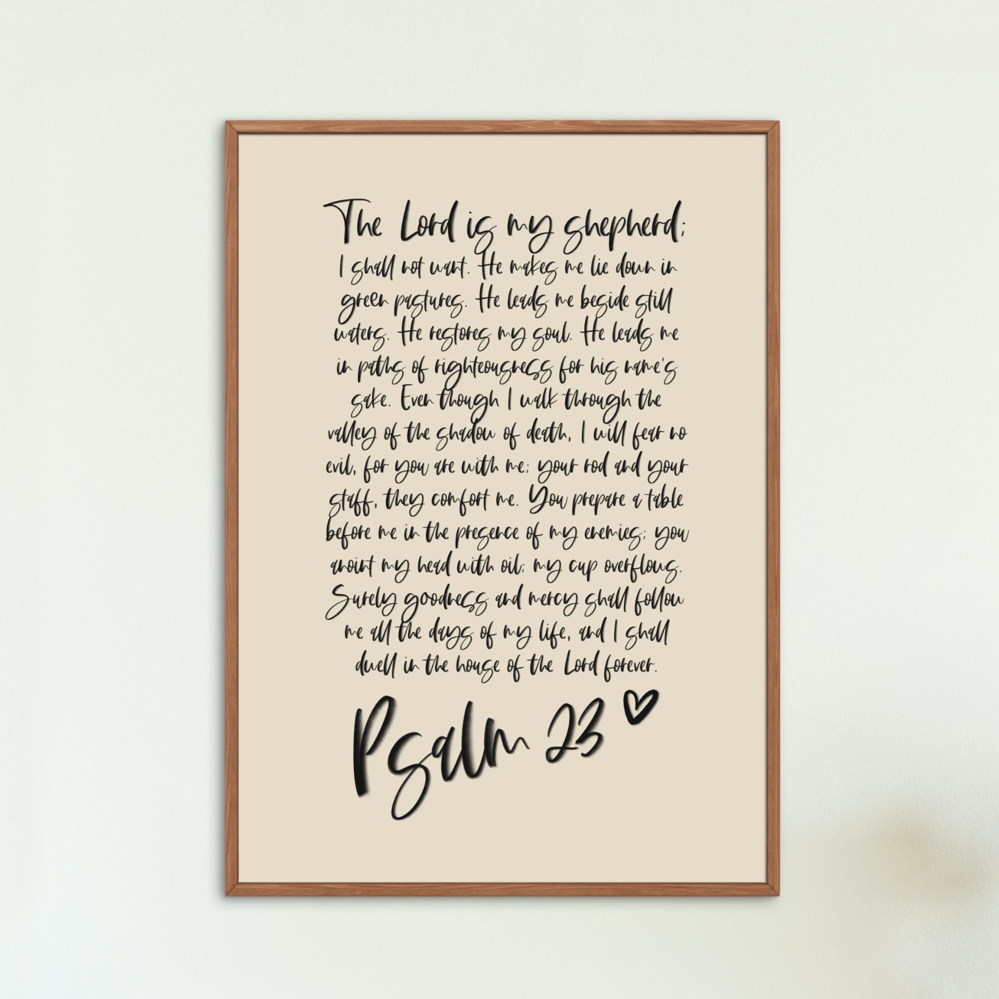 Psalm 23 Wall Art Digital Download the Lord is My Shepherd Biblical Art ...
