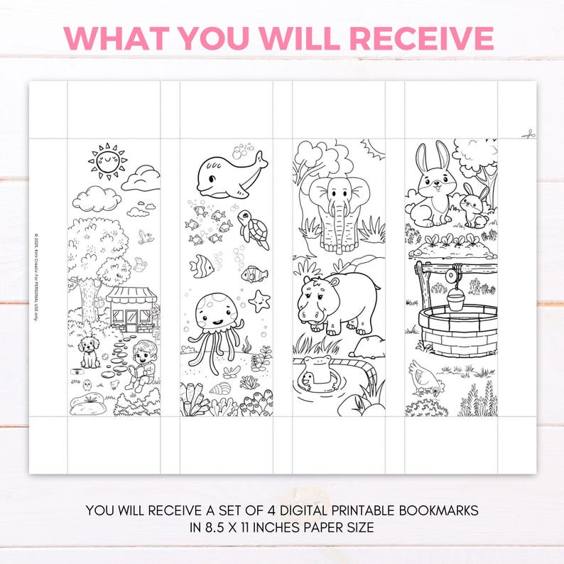 Kids Coloring Bookmarks for Reading, Color Your Own Bookmark Activity ...