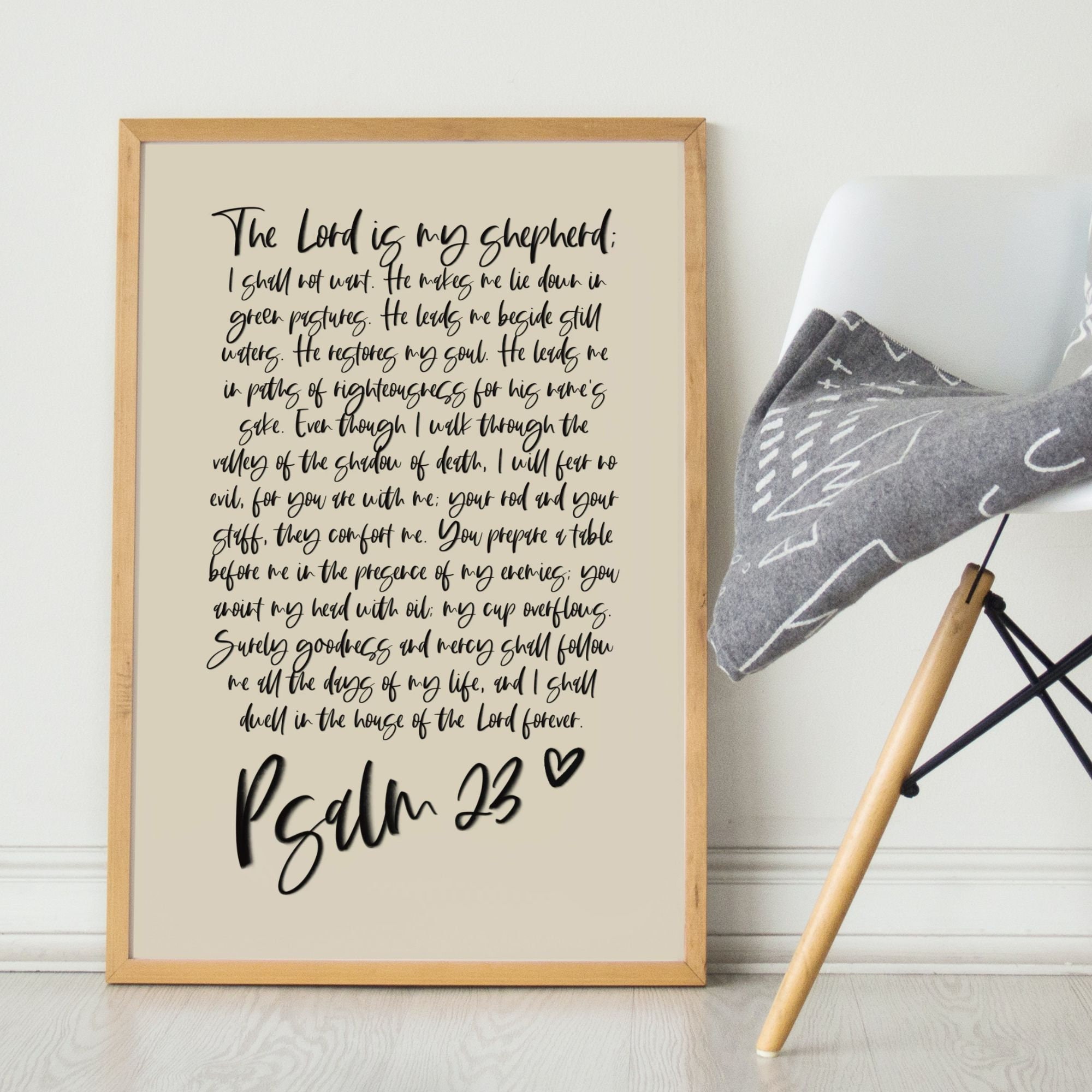 Psalm 23 Wall Art Digital Download the Lord is My Shepherd Biblical Art ...