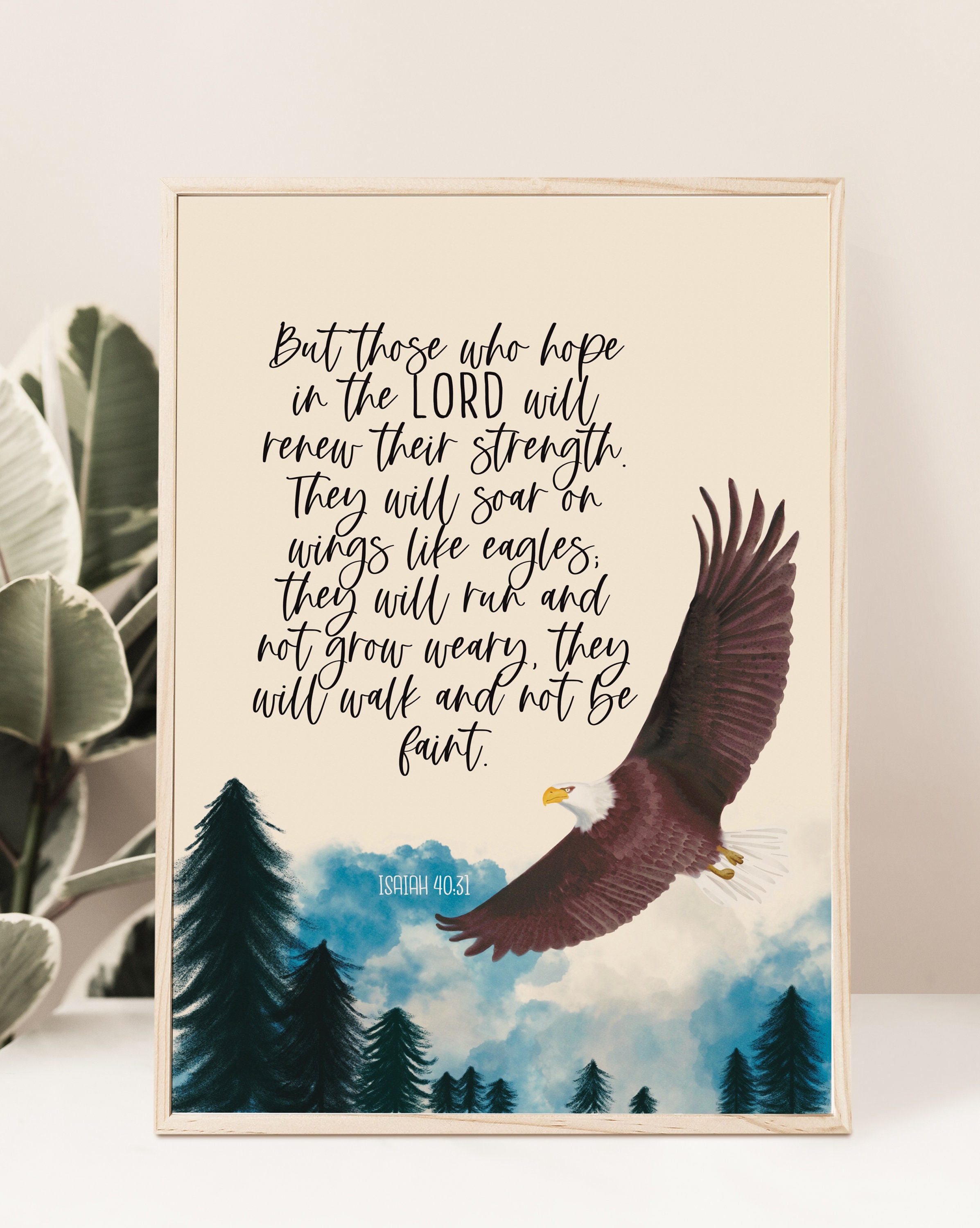 Isaiah 40:31 Bible Verse Calligraphy Scripture Wall Art Prints - Etsy