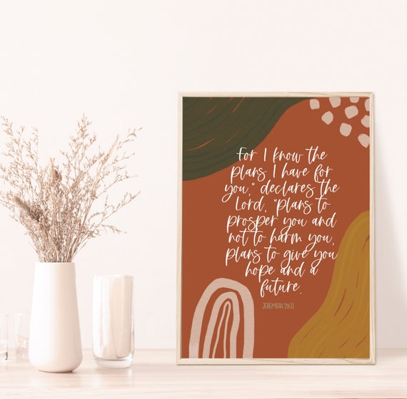 Christian Bible Verse Bohemian Artwork Prints Scripture | Etsy